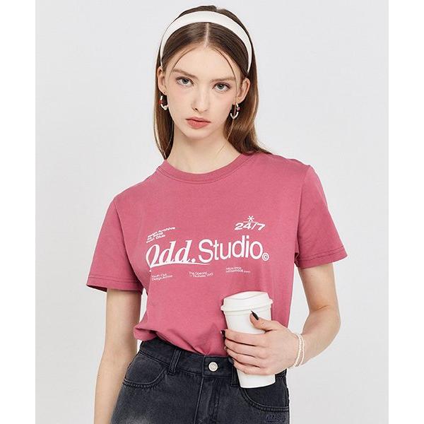 Odd Studio (オッドスタジオ) Odd Signature Logo Regular Fit T-shirt - dusty pi ...